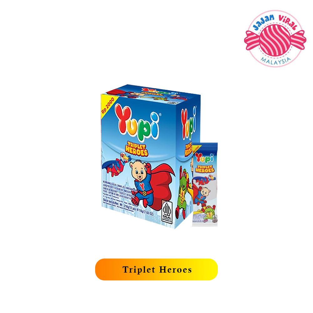 YUPI HALAL TRIPLET HEROES 12PCS 216G | Shopee Malaysia