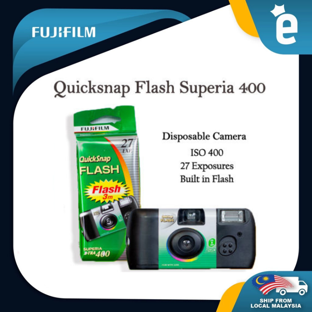 Fujifilm Quicksnap Flash 27 Disposable Camera Built-in flash Film ...