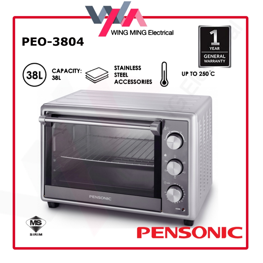 Pensonic Electric Oven Bake Cake Toast Roast (38L) | PEO-3804 Convection Rotisserie Toast, Grill ...