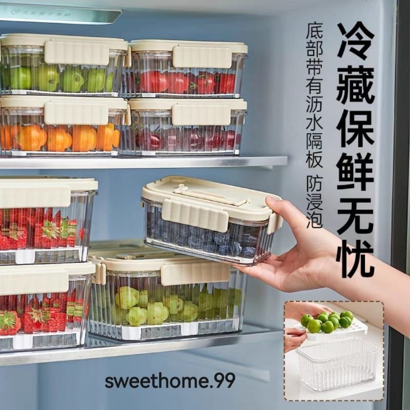 Portable Refrigerator Crisper Box Food Storage Box With Ice Box Food ...