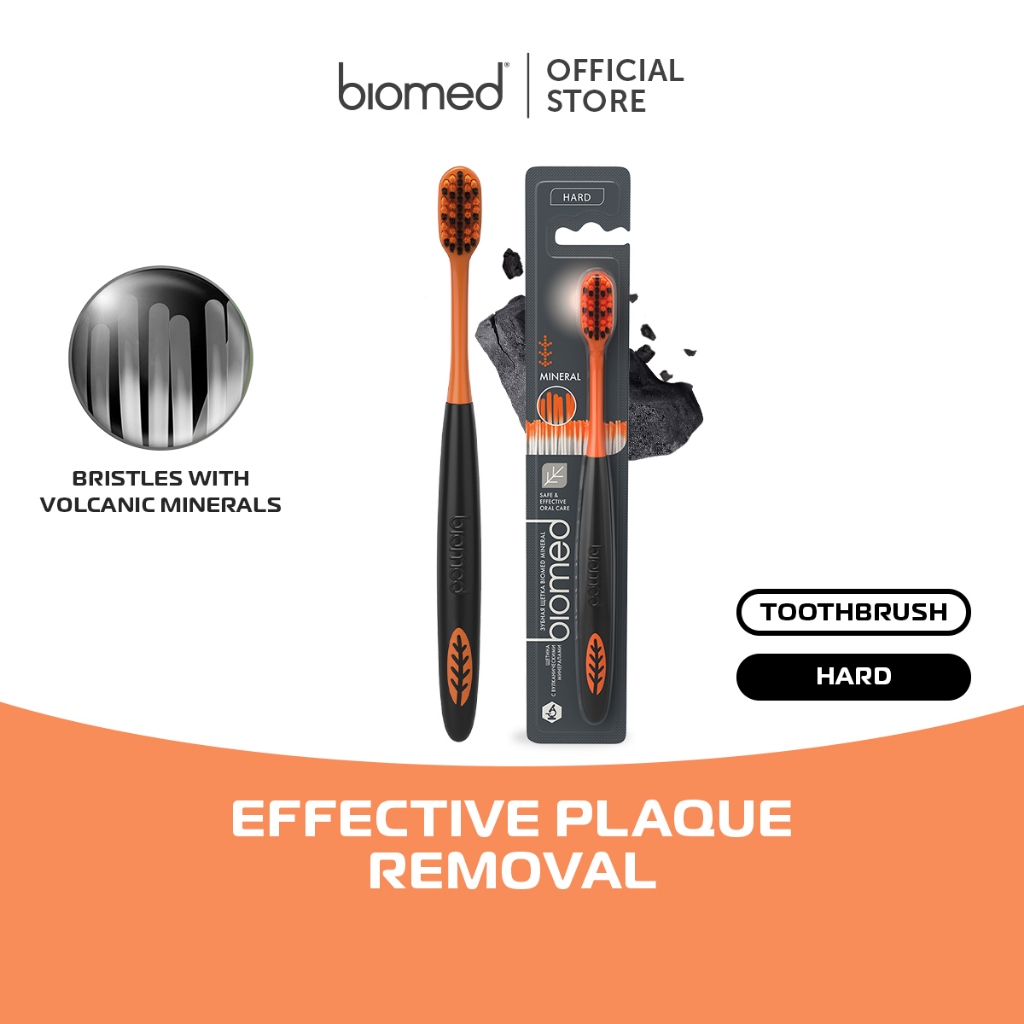 Biomed Mineral Toothbrush Hard - Blue/Black | Protect against tartar ...