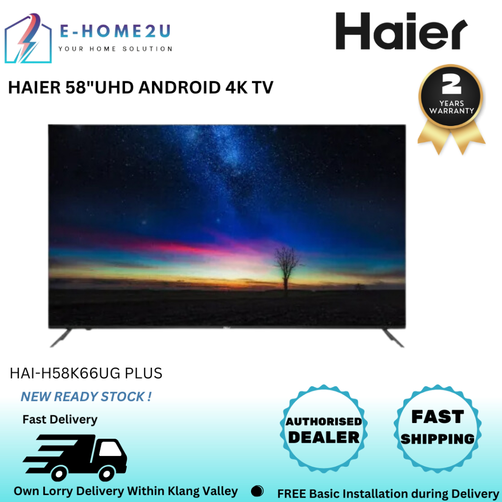 HAIER 2024 NEW TV 58 INCH HAI-H58K66UG PLUS | Shopee Malaysia
