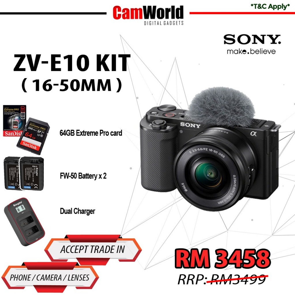 Sony ZV-E10 Kit / ZVE10 Kit (16-50MM) (SONY MALAYSIA) | Shopee Malaysia