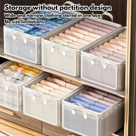 Transparent Storage Box PVC Foldable Wardrobe Organizer Basket Drawer ...