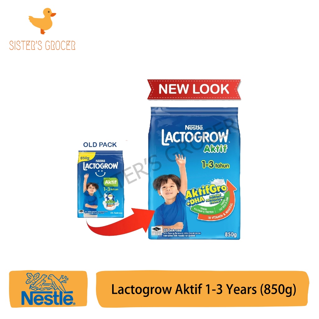 Nestle Lactogrow Aktif 1-3 Years (850g) | Shopee Malaysia