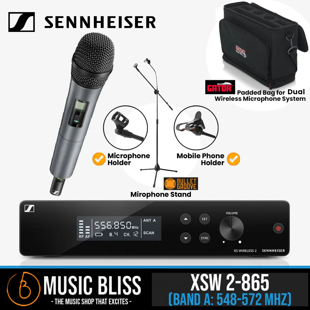 Sennheiser XSW 2-865 Wireless Handheld Microphone System with FREE ...