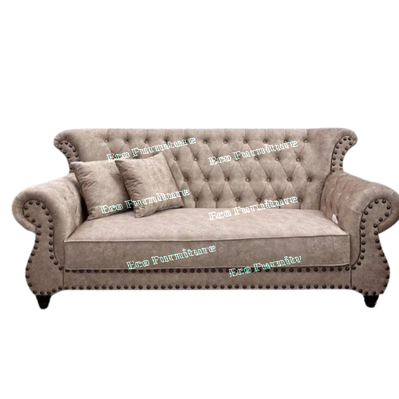 3 Seater Sofa Velvet Sofa Baldu Chesterfield Sofa | Shopee Malaysia