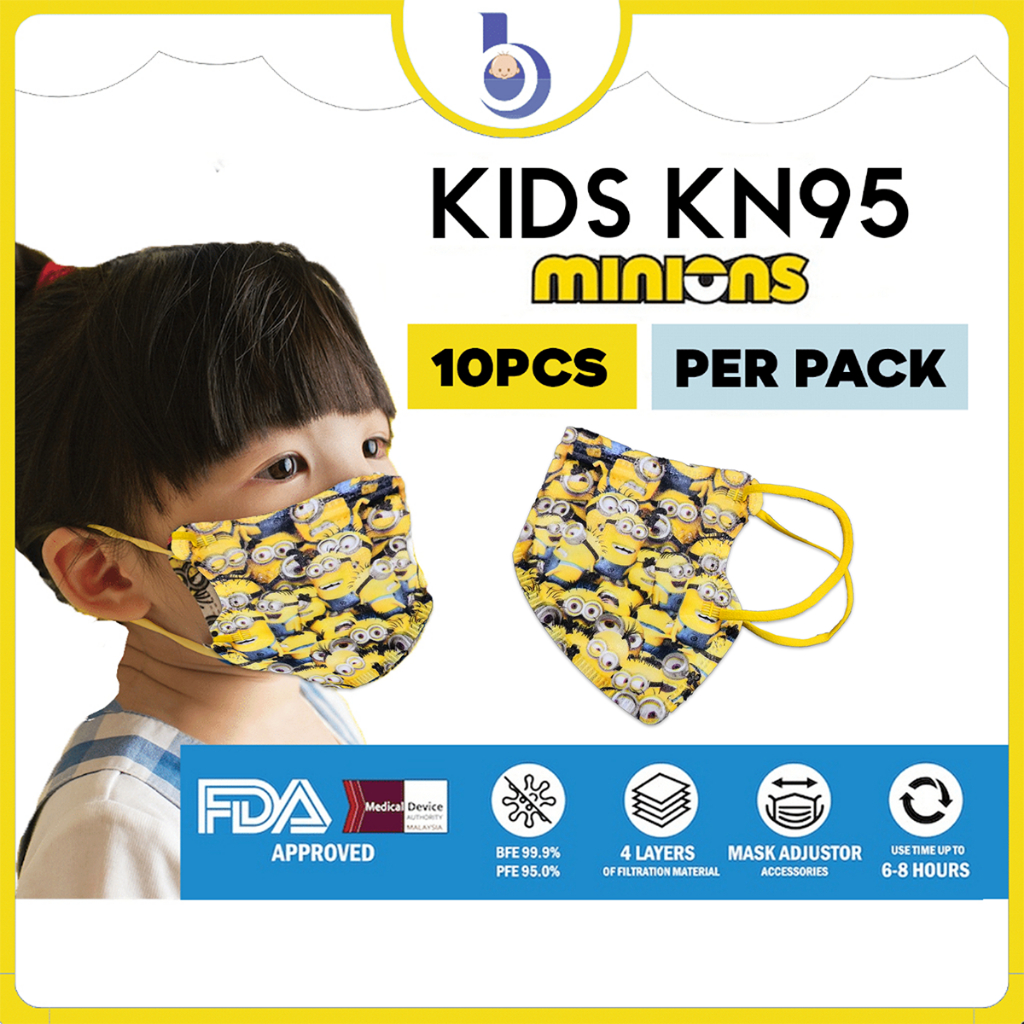 BabyBloo K95 Kids Mask Minions Children Mask K95 Protective 4 Pl ...