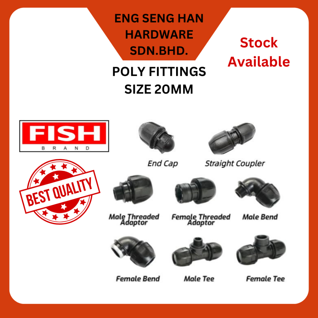 50MM POLY FITTINGS STRAIGHT COUPLER, EQUAL BEND, TEE, END CAP, MALE ...