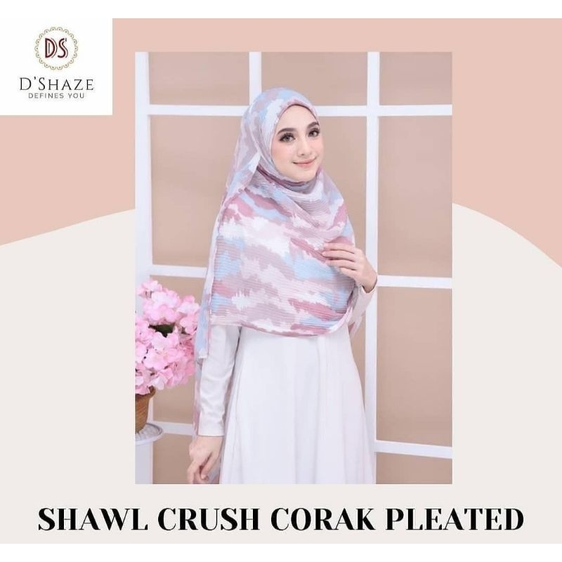 SHAWL PLEATED | SHAWL BERCORAK | SHAWL PLEATED IRONLESS | SHAWL PASTEL ...