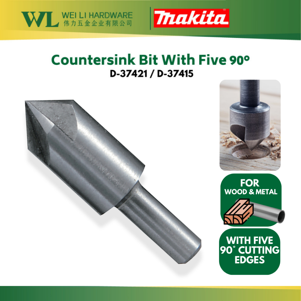 MAKITA Original M8 M10 Countersink Bit with Five 90° Cutting Edges For ...