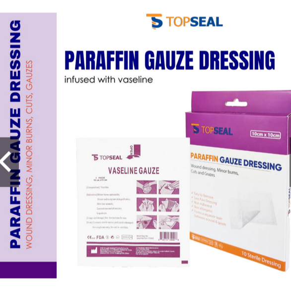 TOPSEAL PARAFFIN GAUZE DRESSING 10CM X 10CM (1 PC) | Shopee Malaysia