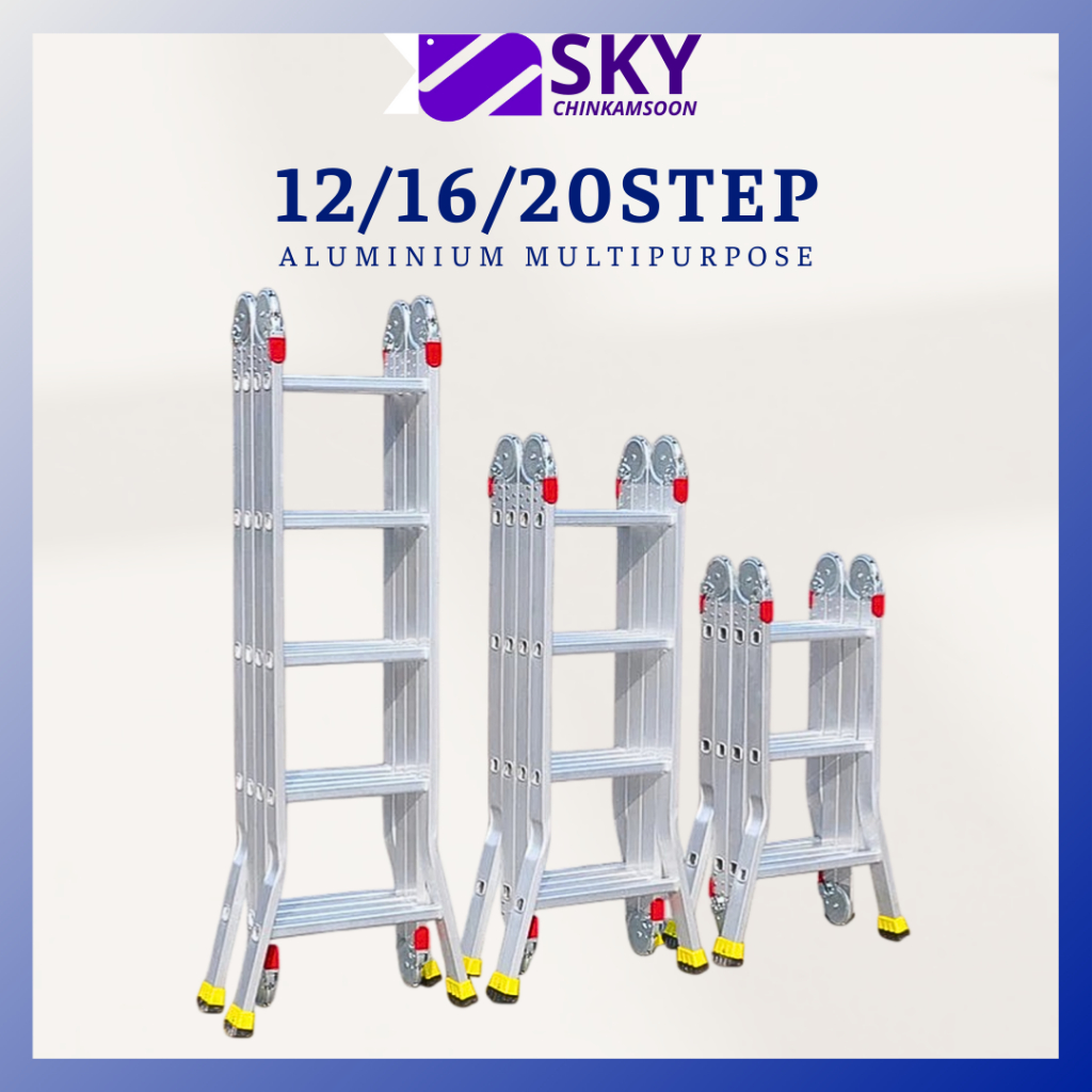 Heavy Duty Foldable Ladder Multipurpose Aluminium Folding Double Sided ...