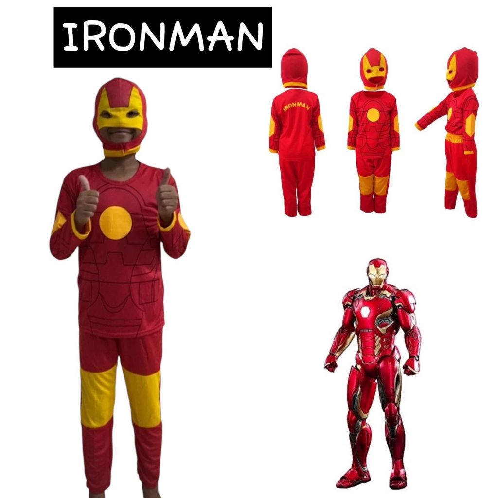 IRONMAN CARTOON COSTUME/BAJU CARTOON ANAK/BAJU CARTOON SET KANAK-KANAK ...