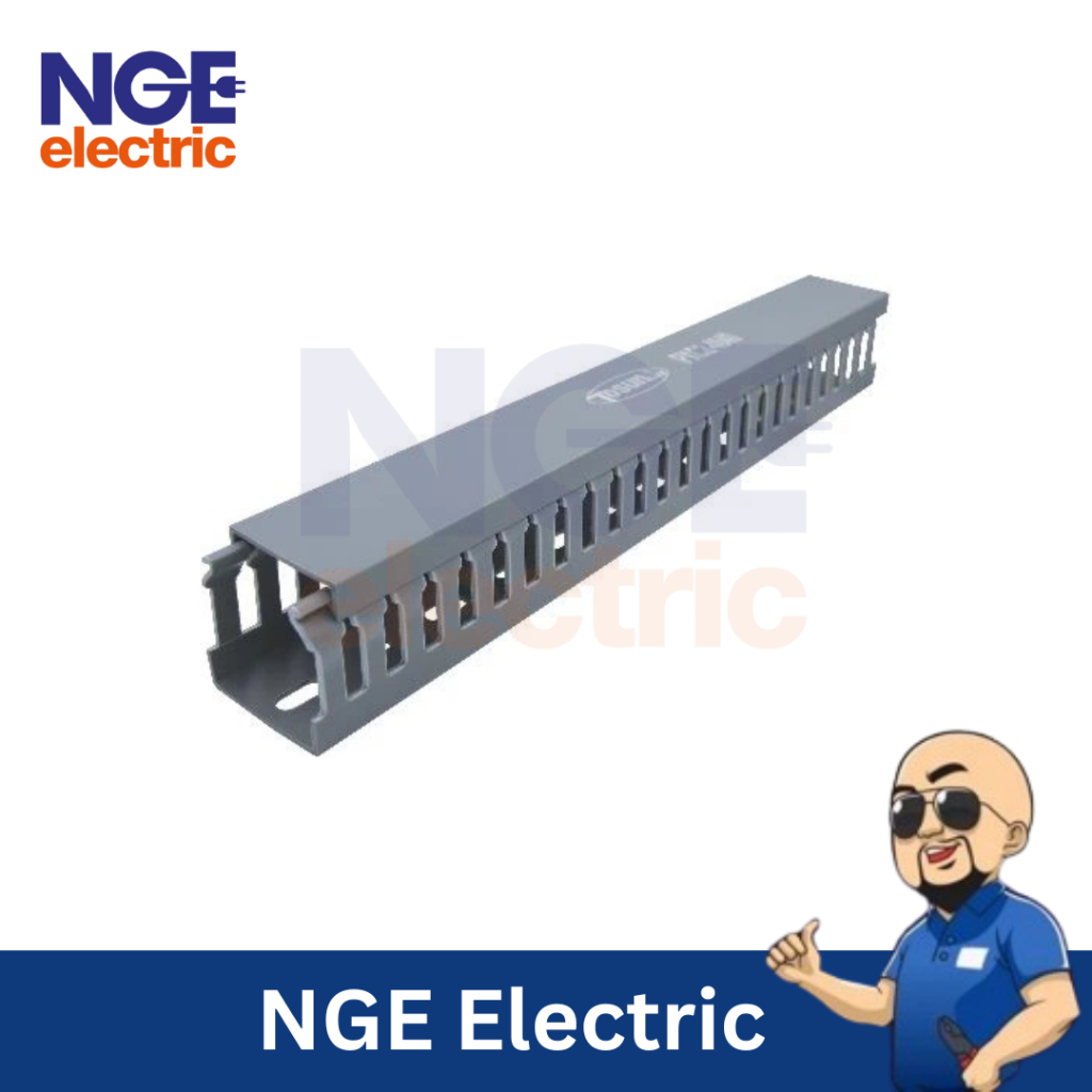 (6FT POTONG 2) PVC OPEN SLOT WIRING DUCT / PVC CASING / OPEN SLOT ...