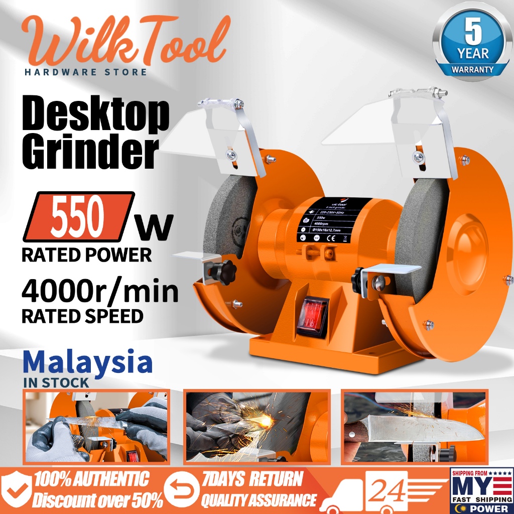 🏆Lowest price🏆350W 6"/150mm Bench Grinder Machine Polish Grinding Mesin ...