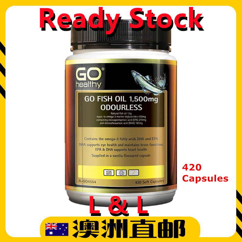 [Ready Stock EXP: 07/2027yr] GO Healthy Fish Oil 1500mg Odourless 420 ...