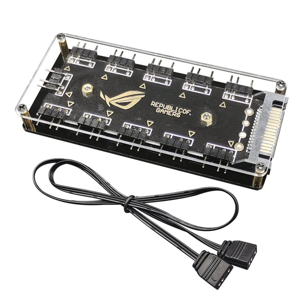 5V 3 Pin RGB LED Splitter Hub ARGB RGBW for ASUS Aura Sync RGB 10 Hub ...