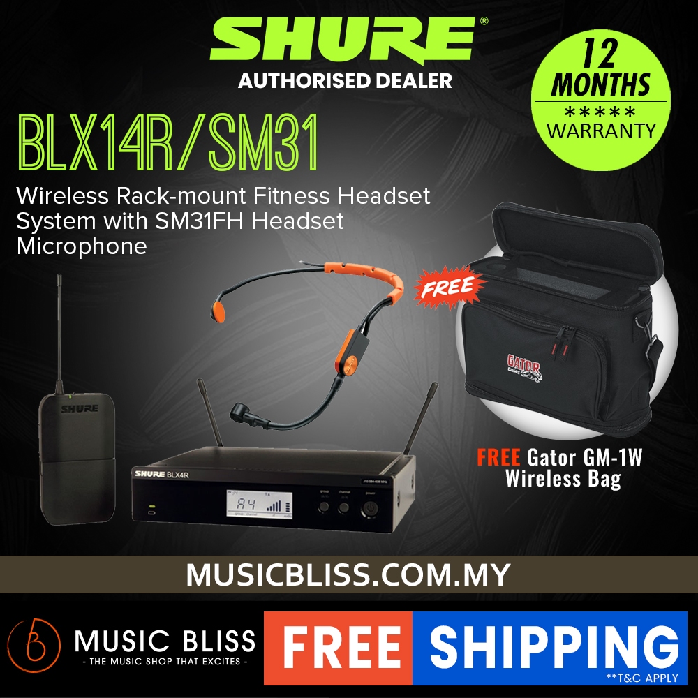 Shure BLX14R/SM31 Wireless Rack-mount Presenter System, BLX4R Wireless ...