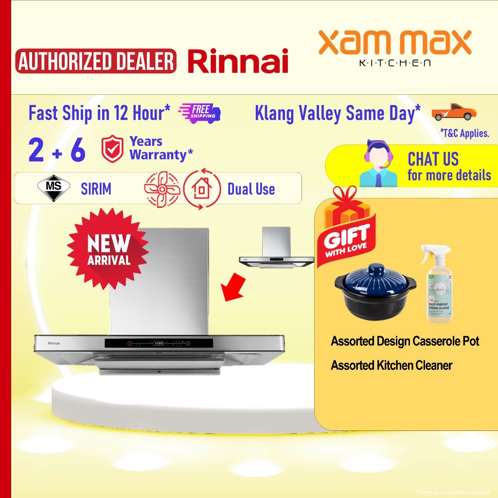 (New Model) Rinnai Hood RH-C91B-SSW 90cm Chimney Hood / old model RH C91A SSVR RH-C91A-SSVR ...