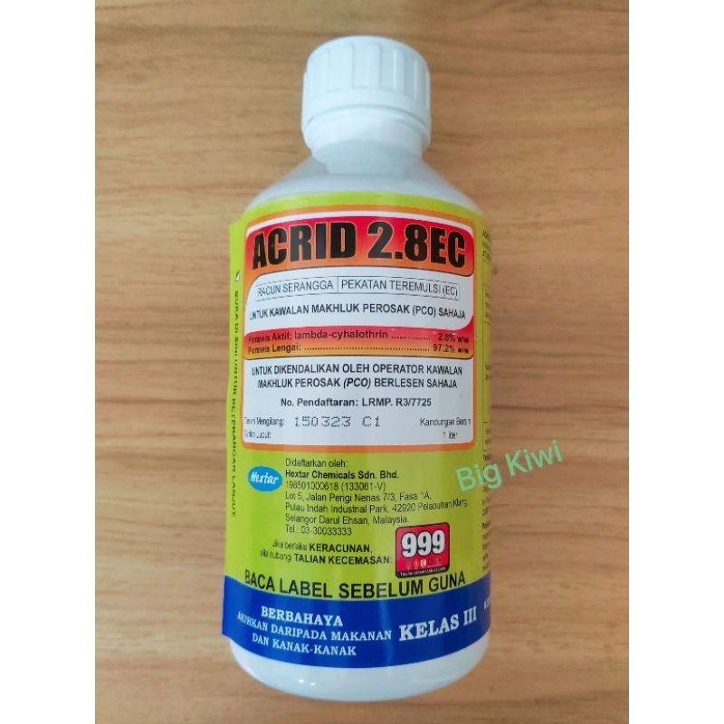 Acrid 2.8EC 1L - Racun serangga Lalat Nyamuk aedes Lipas america | Shopee Malaysia