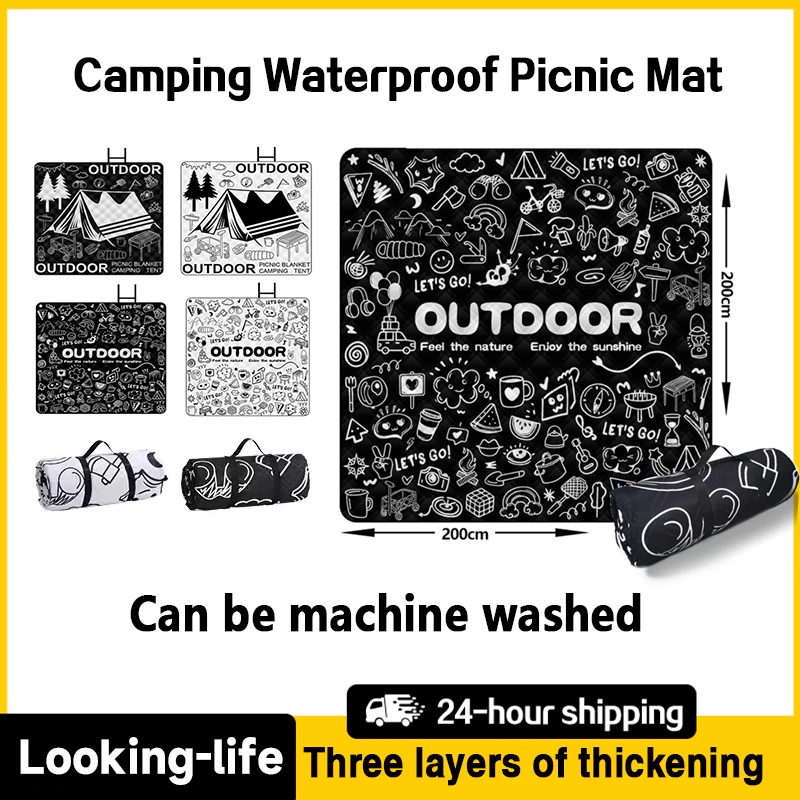 2M*2M Outdoor Picnic Mat Foldable Tikar Picnic Waterproof Camping Mat ...