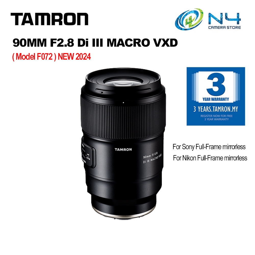 Tamron Lens 90mm F2.8 Di III MACRO VXD ( Model F072 ) New 2024 SONY E / NIKON Z | Shopee Malaysia