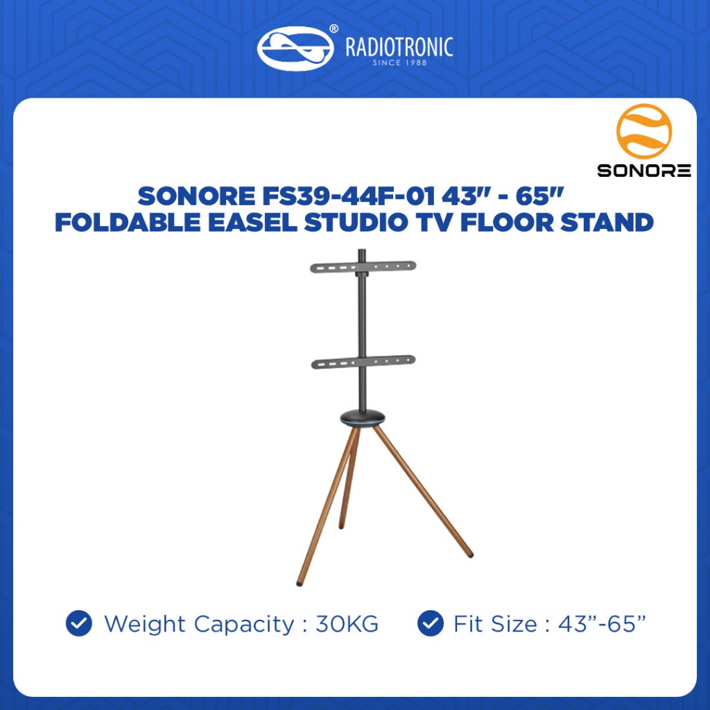 SONORE FS39-44F-01 43" - 65" FOLDABLE EASEL STUDIO TV FLOOR STAND ...