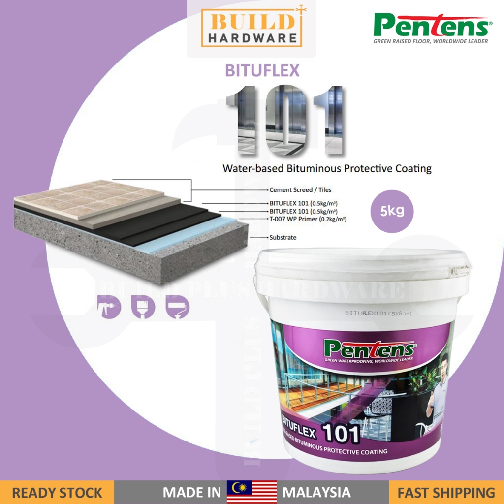 PENTENS 5kg BITUFLEX 101 Water-Based Bituminous Protective Coating ...
