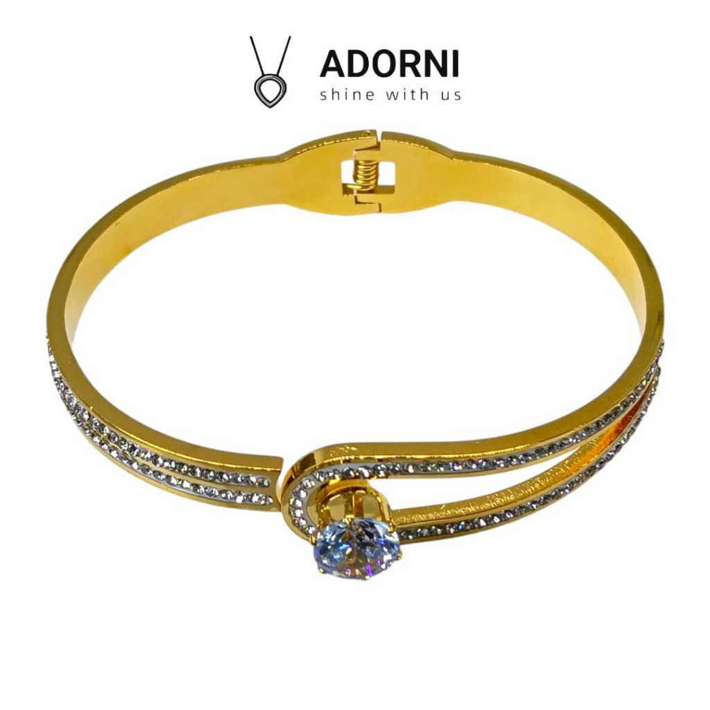 ADORNI Solitaire Diamond With Cubic Zirconia Hooking Design Bangle ...