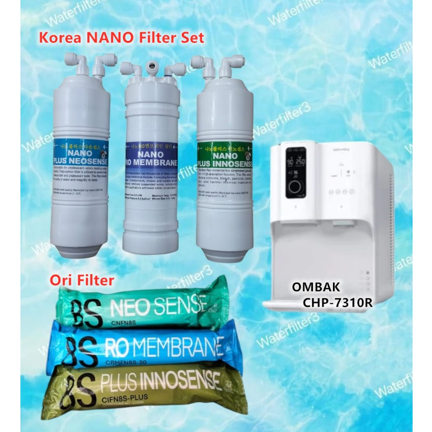 COWAY SET PENAPIS AIR 8" ORI FILTER & 8" OEM KOREA NANO RO FILTER 3 ...
