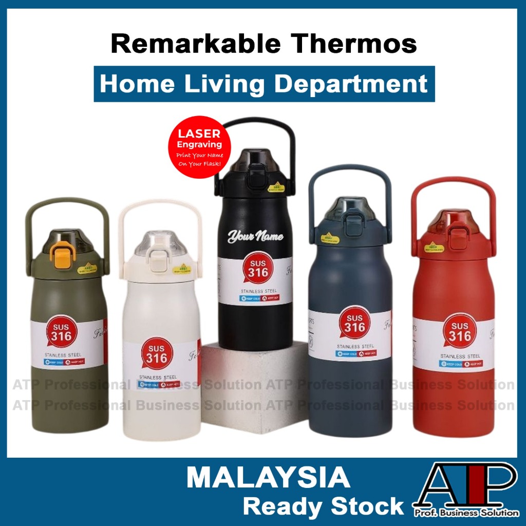 Mug🥤 Remarkable Thermos Botol Air Stainless Steel Vakum Dengan Straw ...