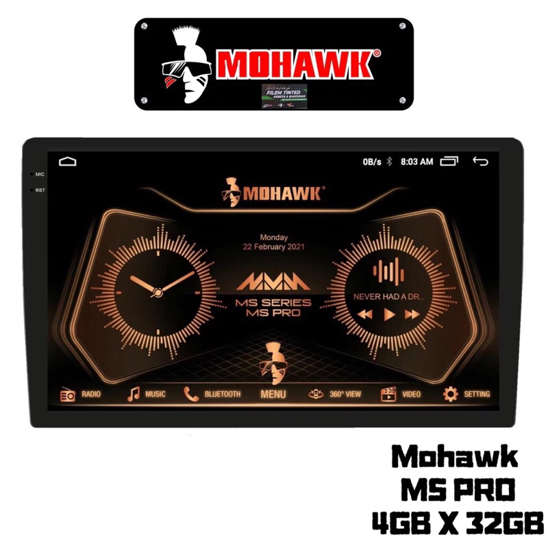 Mohawk Car Android Player QLED 4+64GB Plug n Play Perodua Proton Honda ...