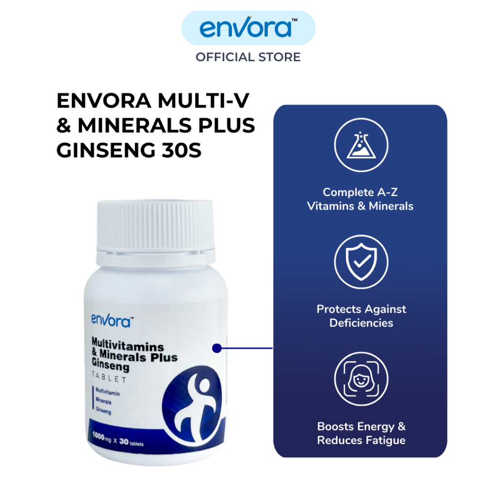 Envora Multi-V & Minerals Plus Ginseng Daily Multivitamin (30's ...