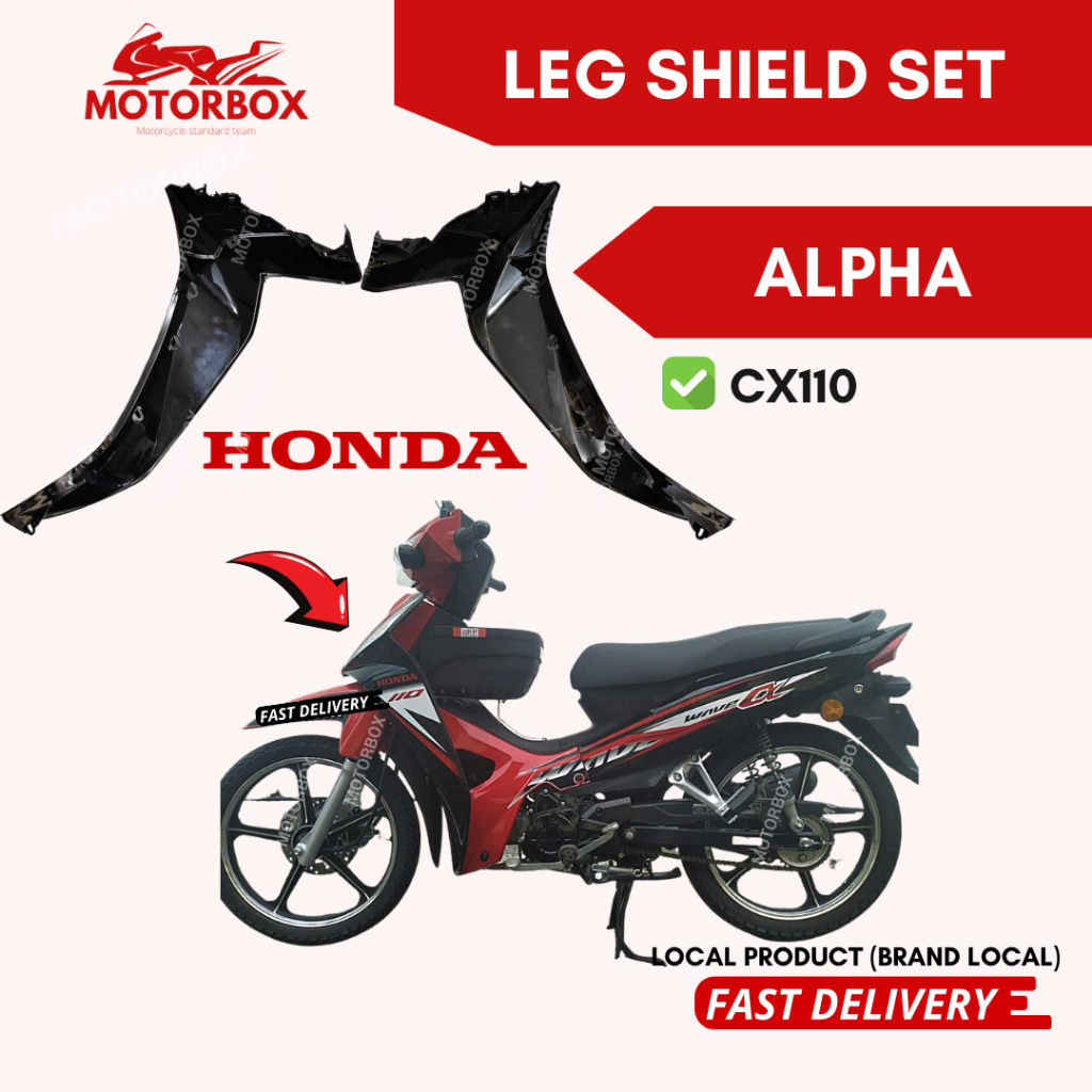 HONDA ALPHA V1 LEG SHIELD - FRONT COVER KEPAK PUTIH KEPOK SAYAP DEPAN ...