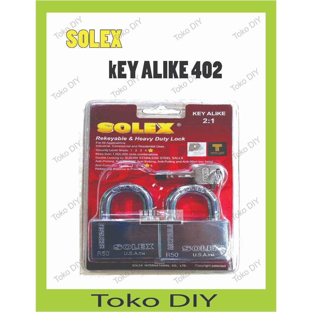 Solex Rekeyable & Heavy Duty Lock Key Alike 402 | Shopee Malaysia