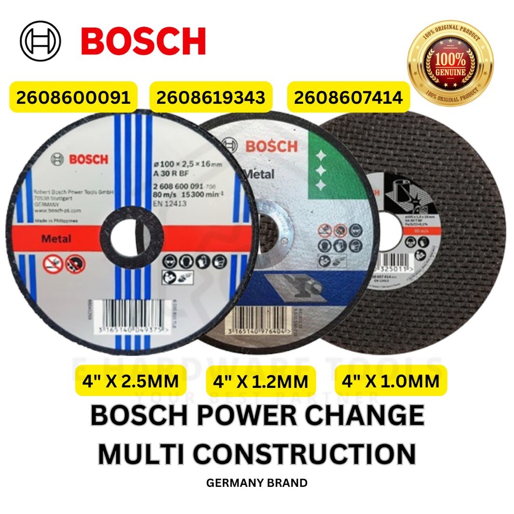 25PCS/BOX BOSCH Stainless Steel Mild Steel Cutting Disc 4 inch | Shopee ...