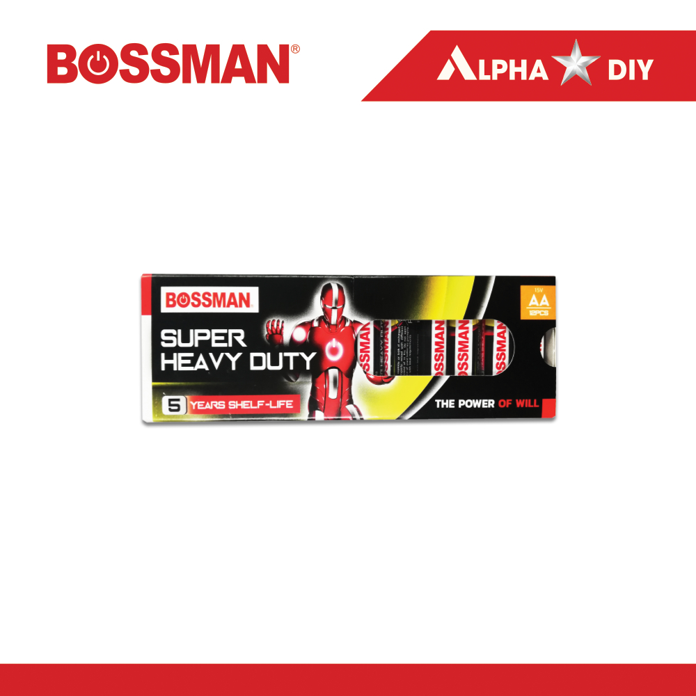 BOSSMAN Super-Heavy Duty AAA Battery | 12/Pack | Durable Alkaline High ...