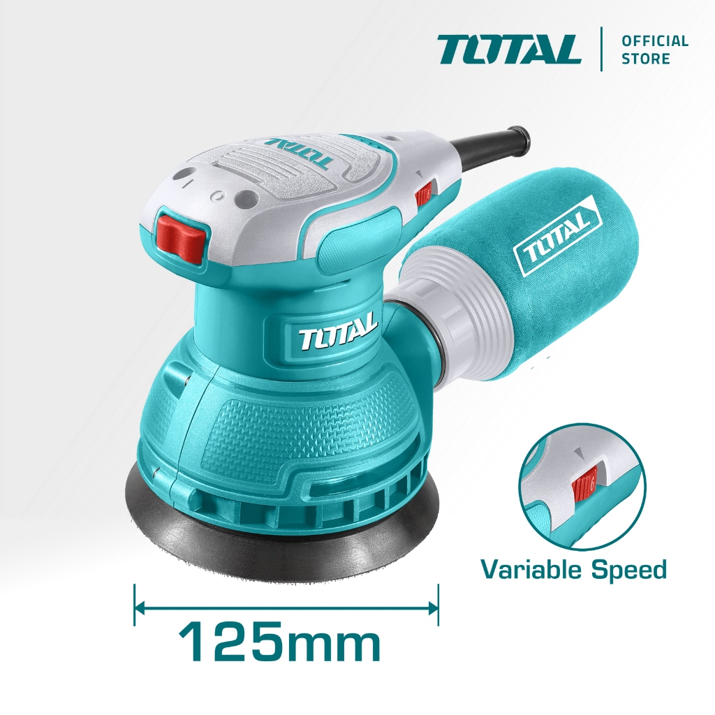 TOTAL Rotary Sander Sanding Pad (320W/125mm x 5") [Free Sand Paper 5 ...
