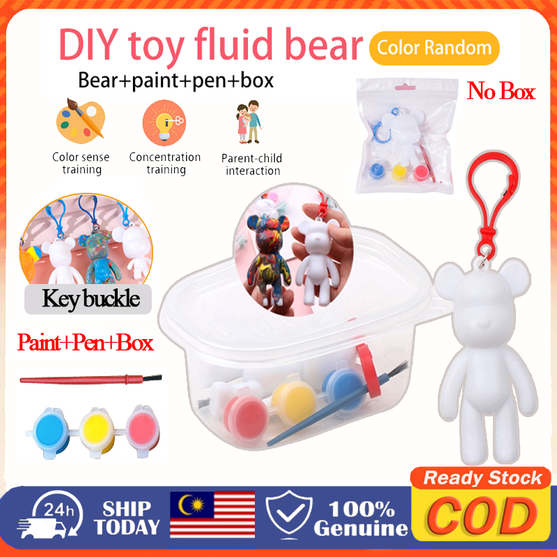Diy Fluid Bearbrick Keychain 流体熊暴力熊 Mini Bear Handmade Diy Colored ...