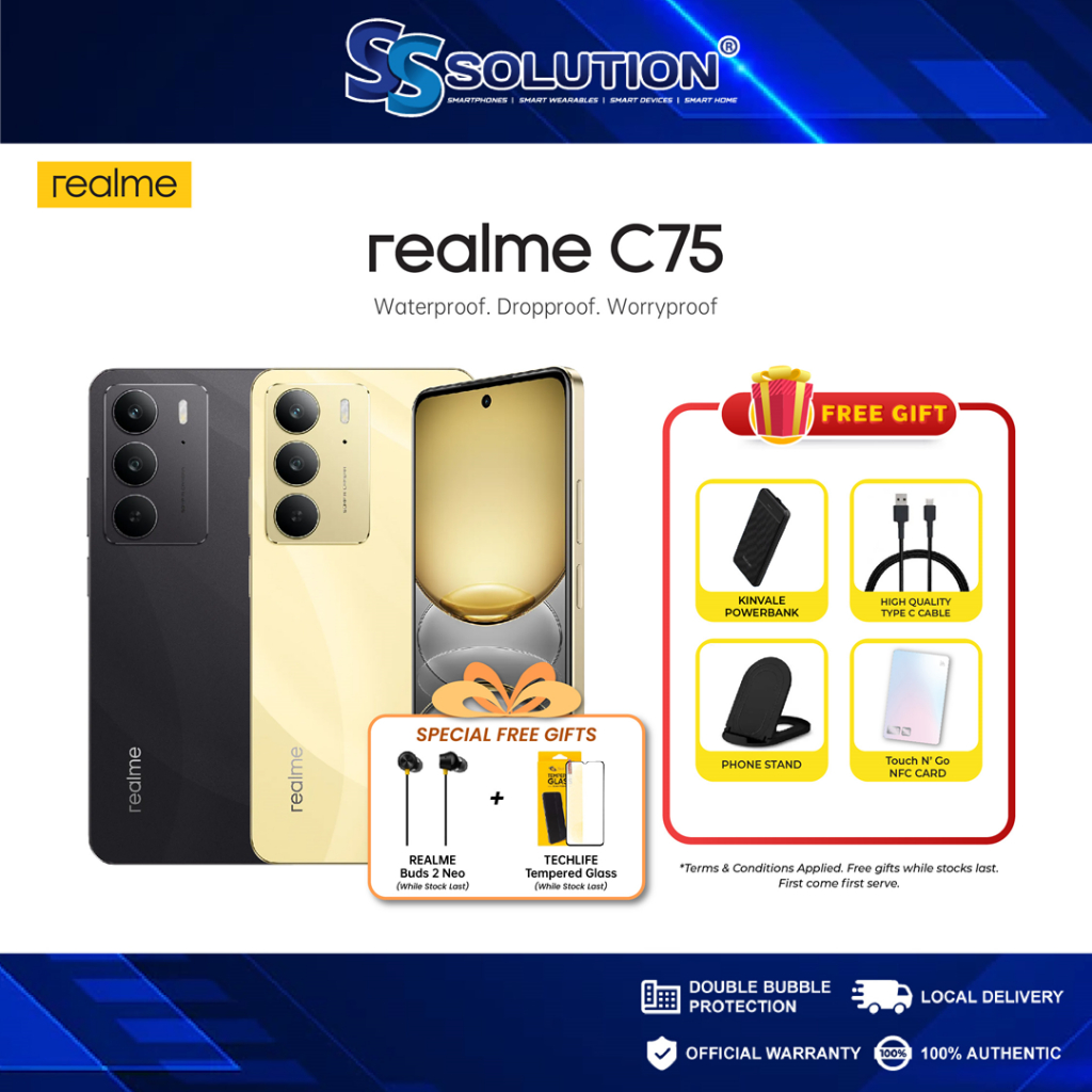 Realme C75 8GB+256GB 6.72" 90Hz FHD Display I 360° Drop & Ultra-Shock ...