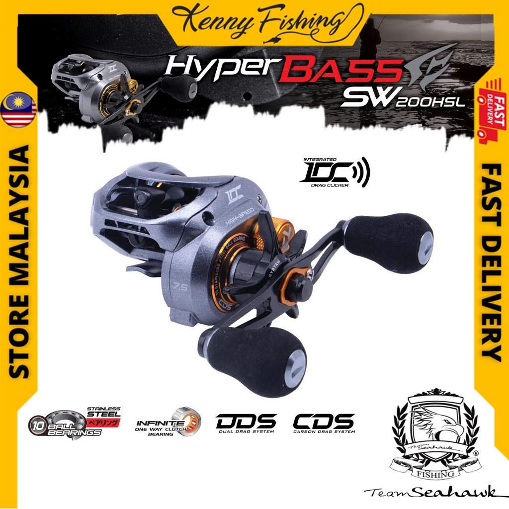 Team Seahawk Hyper Bass SW 16KG Drag 7.5 / 6.3 HIGH Speed Gear Ratio ...