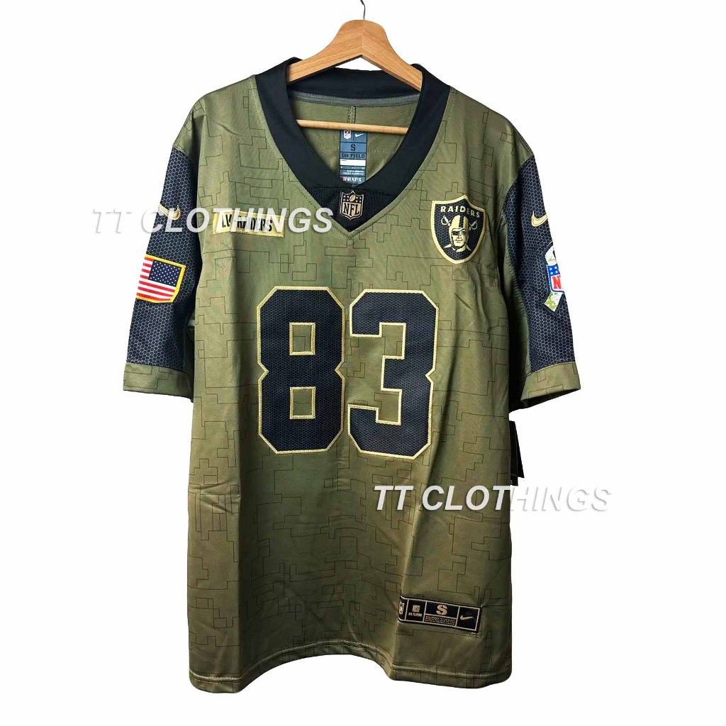 NFL American Football Premium Jersey Rugby WALLER #83 Raiders MILITARY ...
