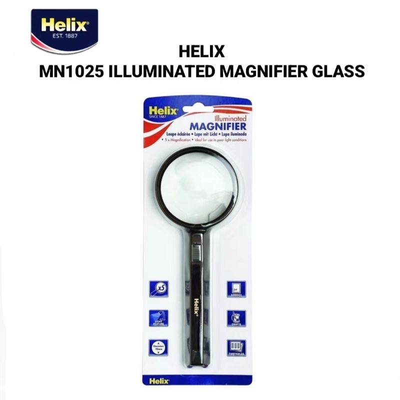 (1PC) HELIX MN1025 Illuminated Magnifier Glass | Kantar Pembesar | 放大镜 ...
