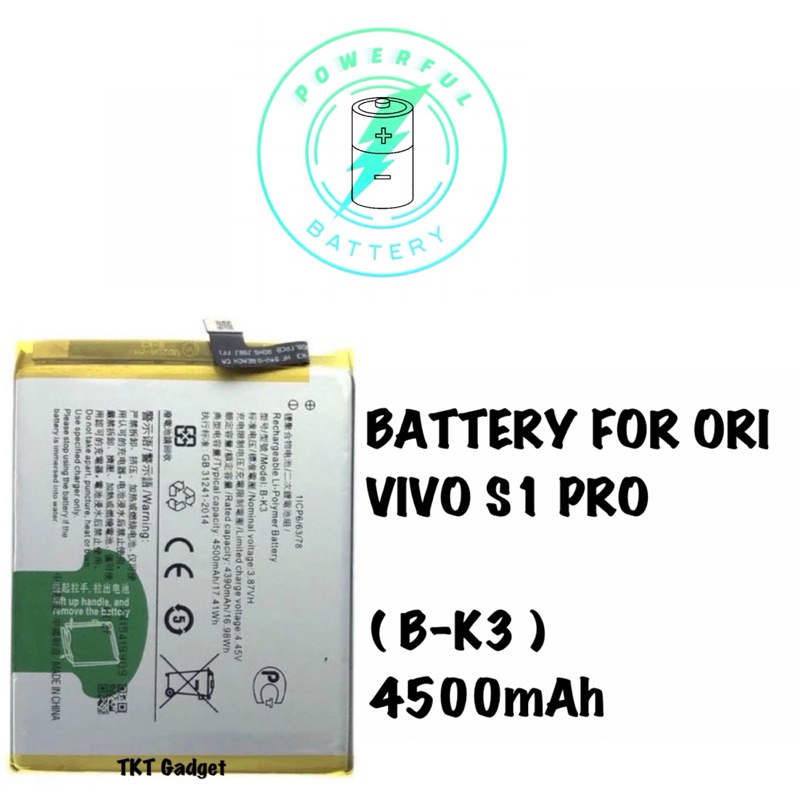 BATTERY FOR ORI VIVO S1 PRO (B-K3) 4500mAh | Shopee Malaysia