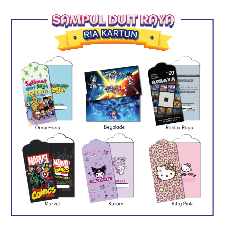 Sampul Duit Raya Viral Terkini 1paket (5pcs) Rm2 Cantik Murah Harga ...