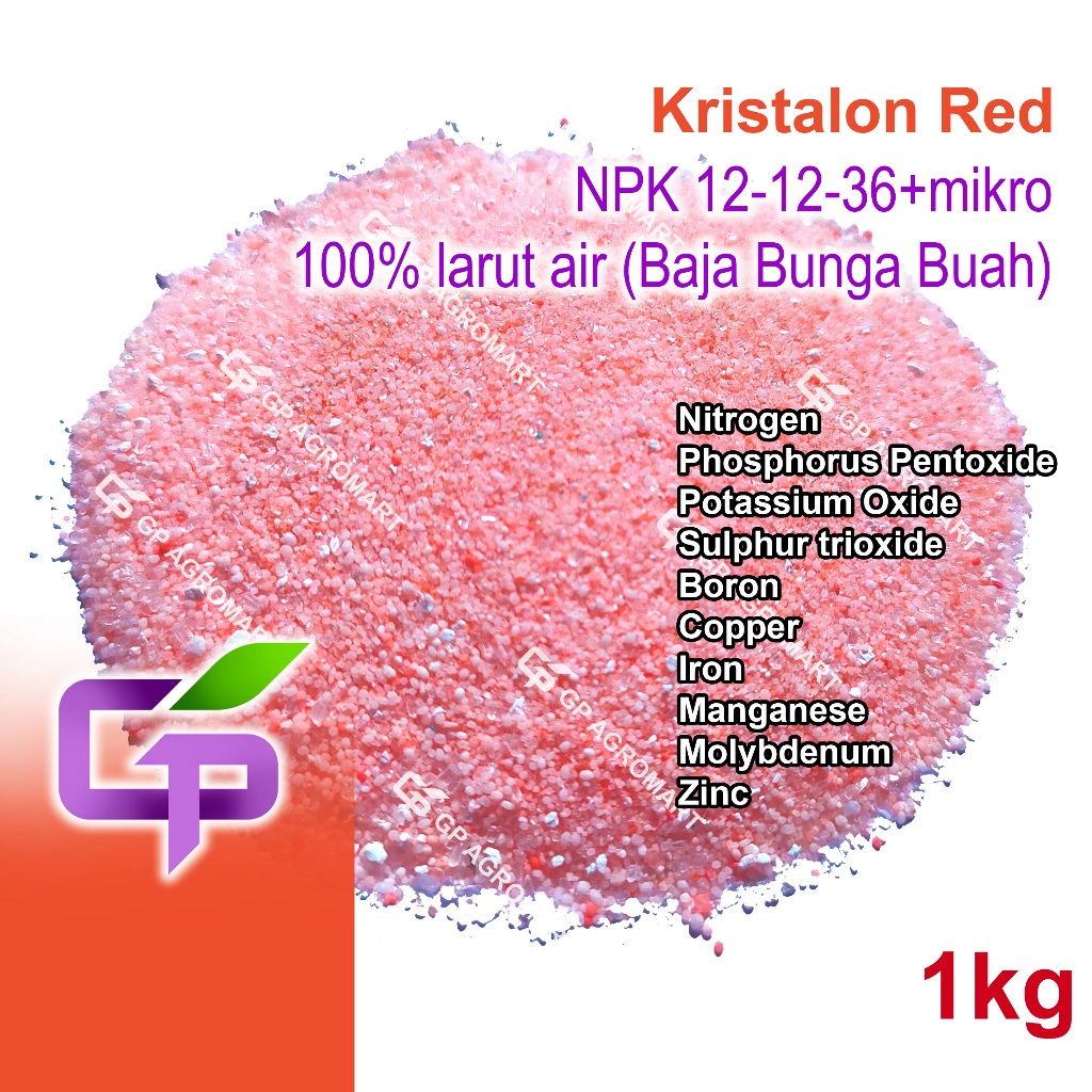 1kg Baja Kristalon Red NPK 12-12-36+mikro / Fully Water Soluble ...