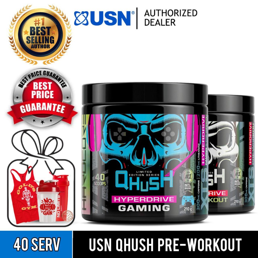 No1 USN Qhush Hyperdrive Pre-Workout Extreme Energy Booster Drink ...