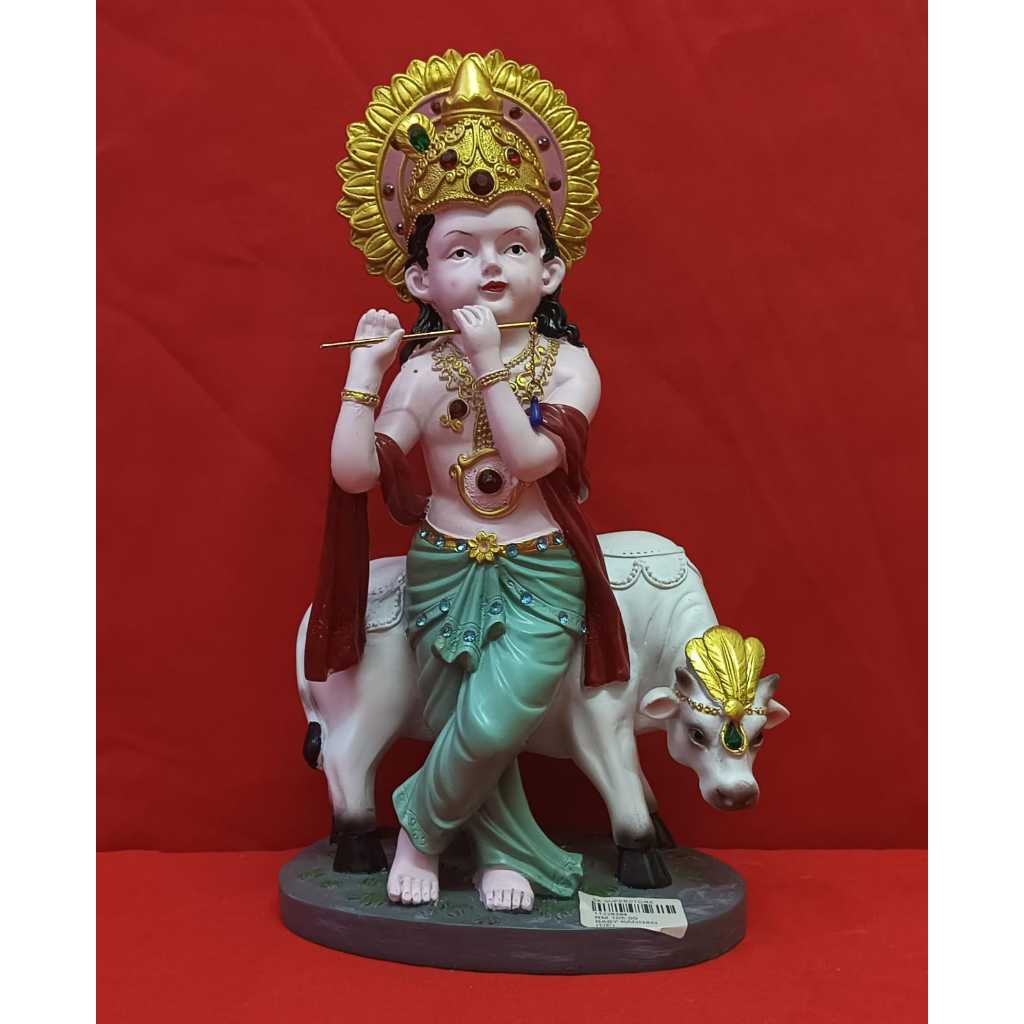 KRISHNA STATUE / KRISHNA IDOL / STANDING KRISHNA STATUE / COLOURFUL ...