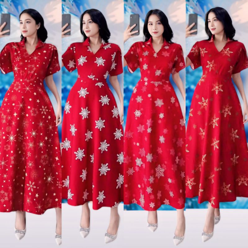 RED DRESS FOR CHRISTMAS | Shopee Malaysia